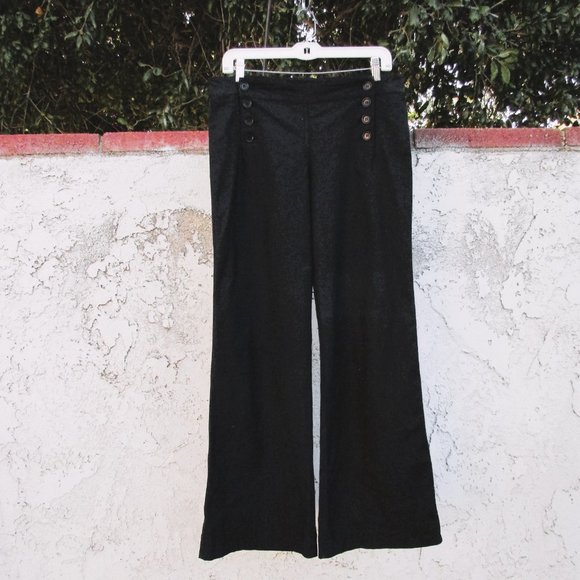 Studio M | Pants & Jumpsuits | Studio M Navy Linen Blend Sailor Pants ...